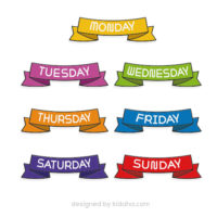 Free education clip arts Seven Days Ribbons – KIDAHA