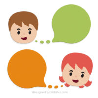 Free education clip arts Boy and girl and speech bubbles – KIDAHA
