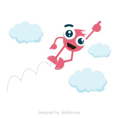 Cute monster cartoon flying in sky clipart – KIDAHA