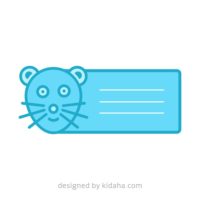 Blue cute mouse tag clipart – KIDAHA