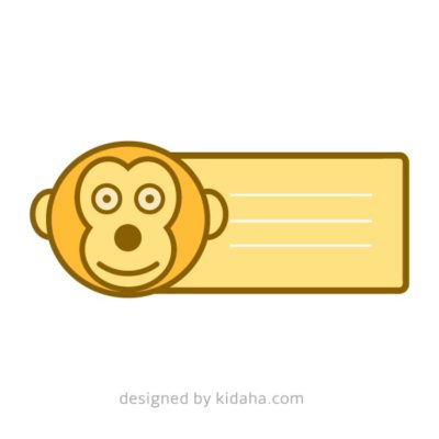 monkey name tag clipart – KIDAHA