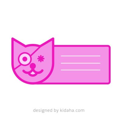 Cute cat name tag clipart – KIDAHA