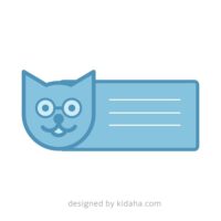 blue cat name tag clipart – KIDAHA