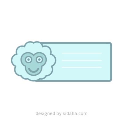 Cute sheep face name tag clipart – KIDAHA