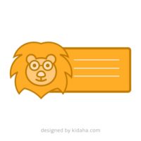 Lion face name tag clipart – KIDAHA