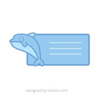cute dolphin name tag clipart – KIDAHA