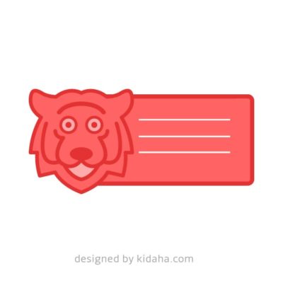 tiger face name tag clipart – KIDAHA