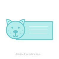 cute cat name tag clipart – KIDAHA