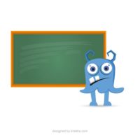 Funny monster and blackboard behind clip art – KIDAHA