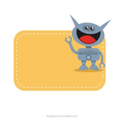 Free cute robot and yellow label – KIDAHA