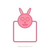 Free cute rabbit blank label clip art – KIDAHA