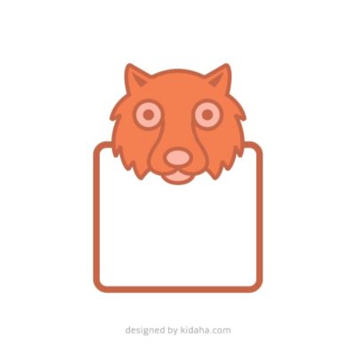 Cute fox blank label clip art – KIDAHA