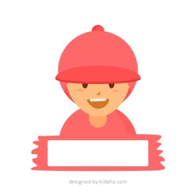 Boy student with blank note name tag educational clip art – KIDAHA